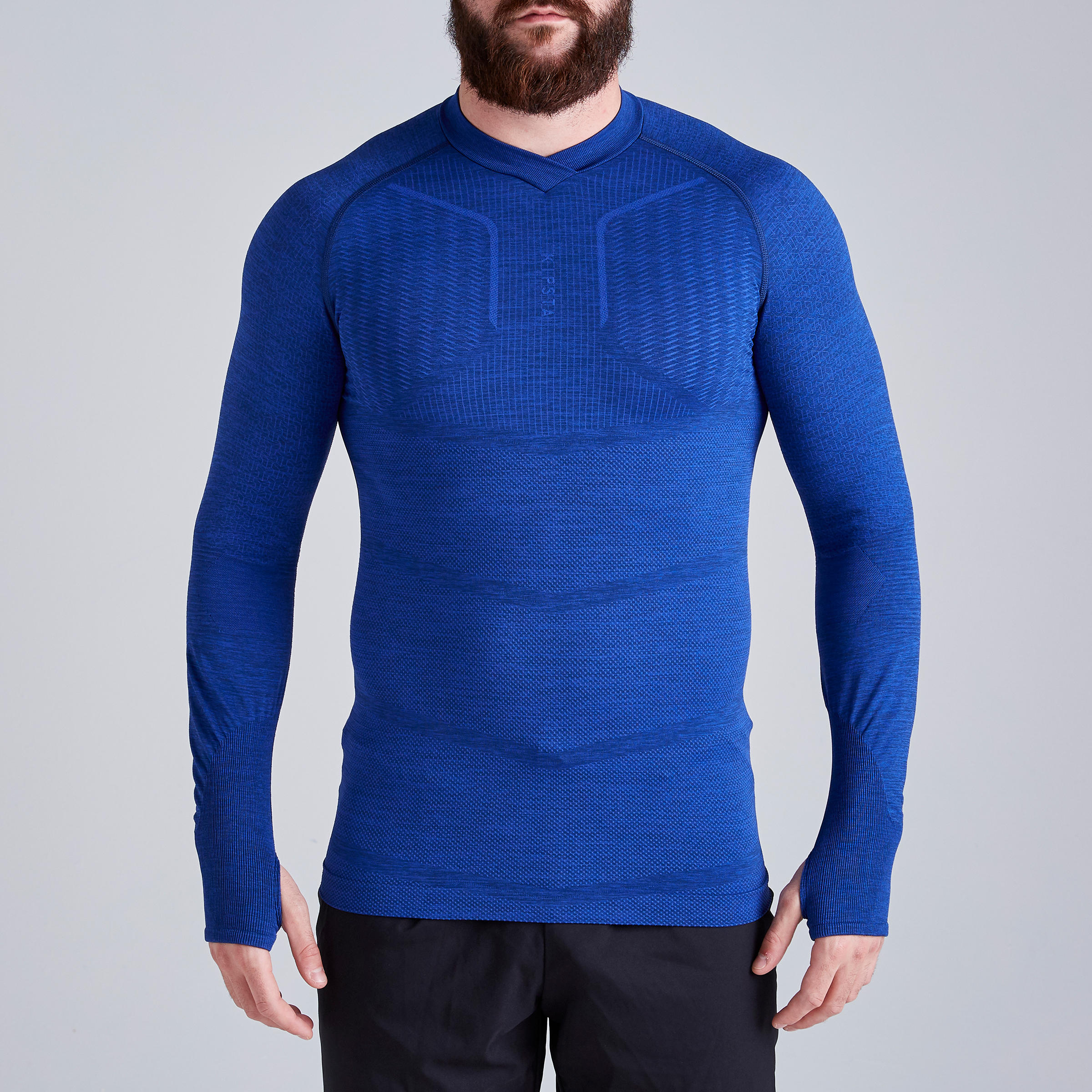 Adult Thermal Base Layer Top Keepdry 500 - Mottled Blue - Decathlon