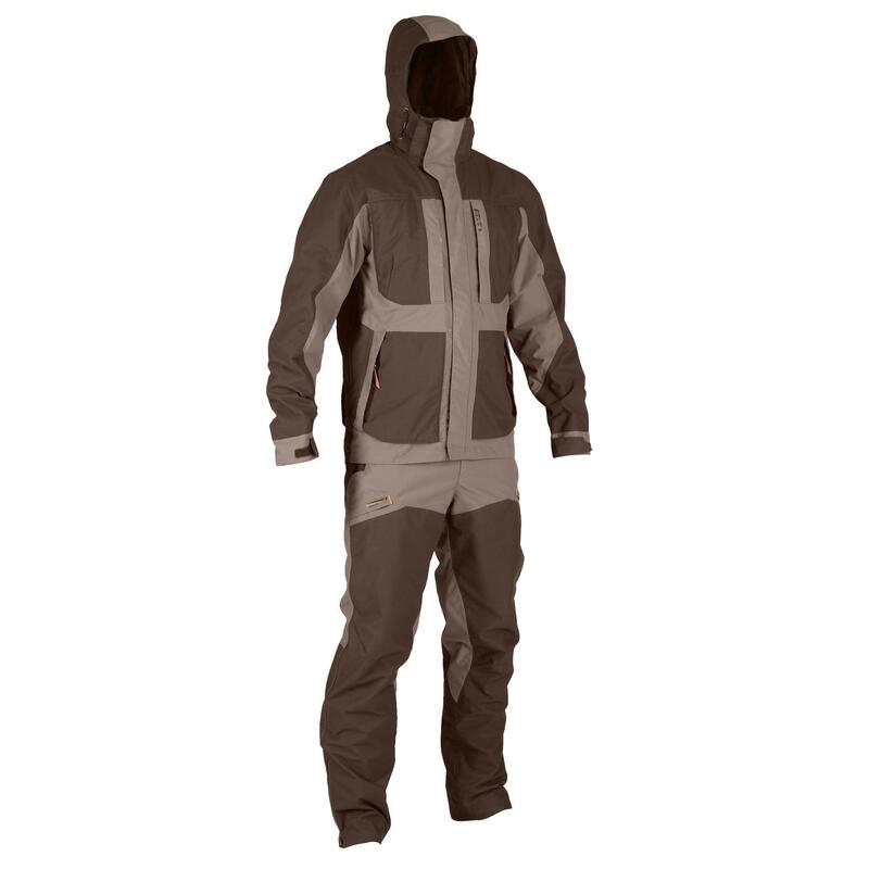 WATERPROOF HUNTING JACKET RENFORT 500 - BROWN SOLOGNAC - Decathlon