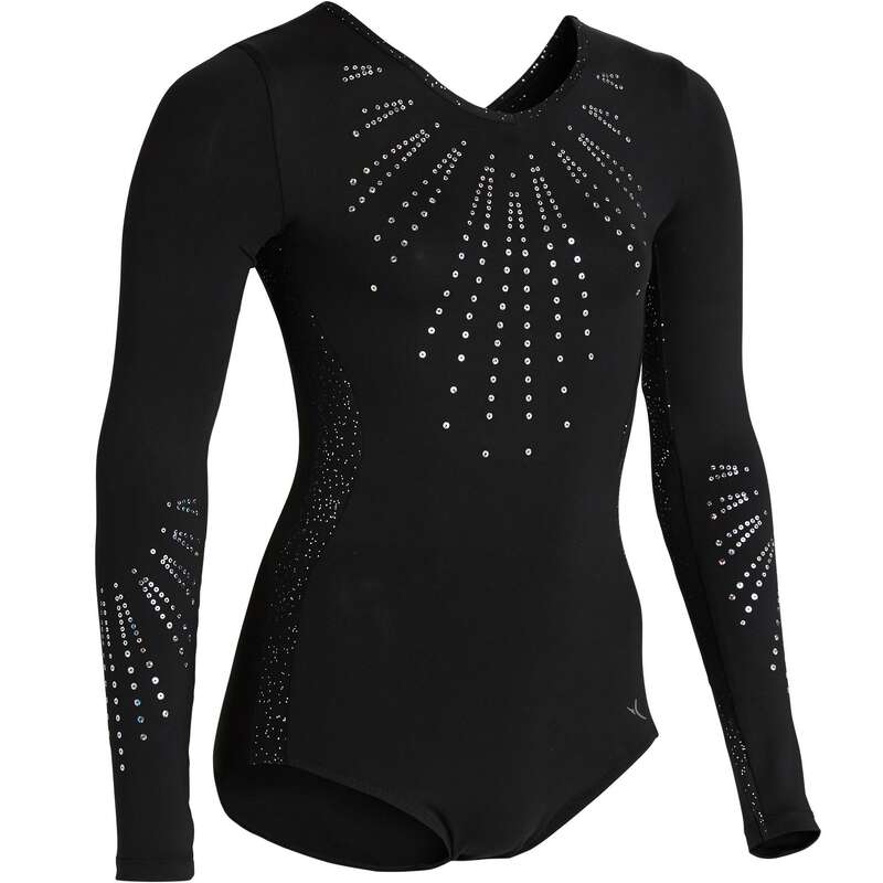 Gymnastikanzug Turnanzug langarm 500 schwarz DOMYOS - Decathlon Österreich