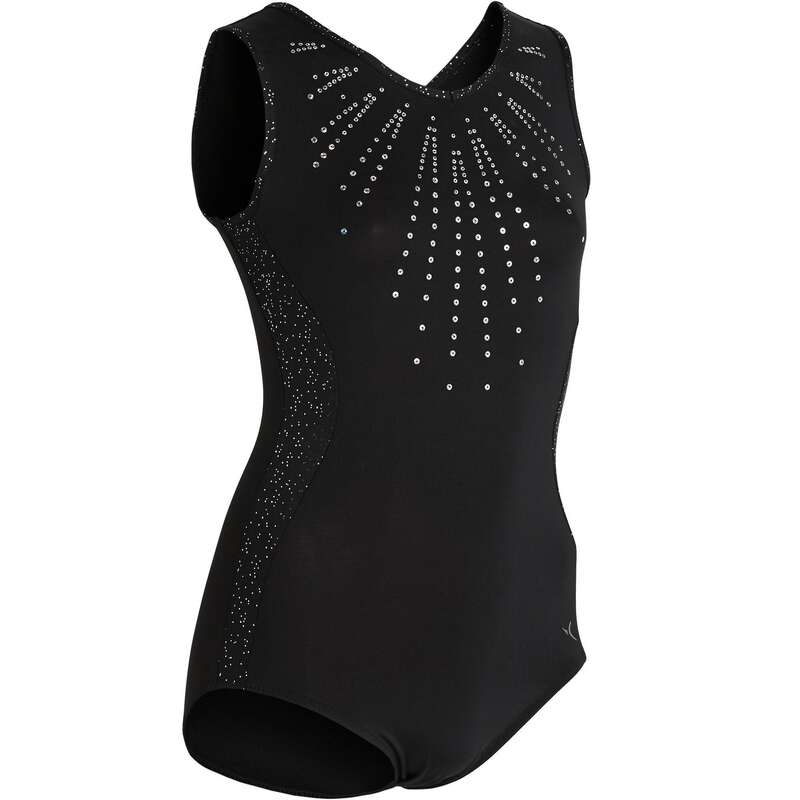 Domyos 500 Artistic Gymnastics Sleeveless Leotard Black