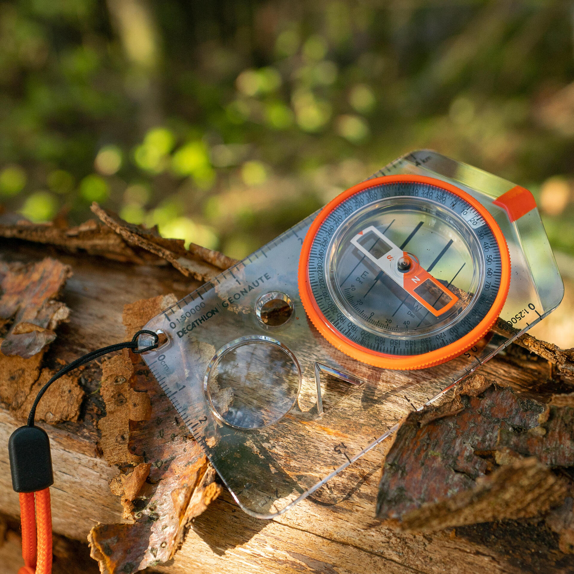EXPLORER 500 BASEPLATE ORIENTEERING AND HIKING COMPASS - ORANGE