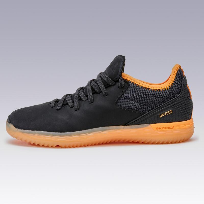 Kids' Futsal Trainers Eskudo 900 - Black/Orange IMVISO - Decathlon