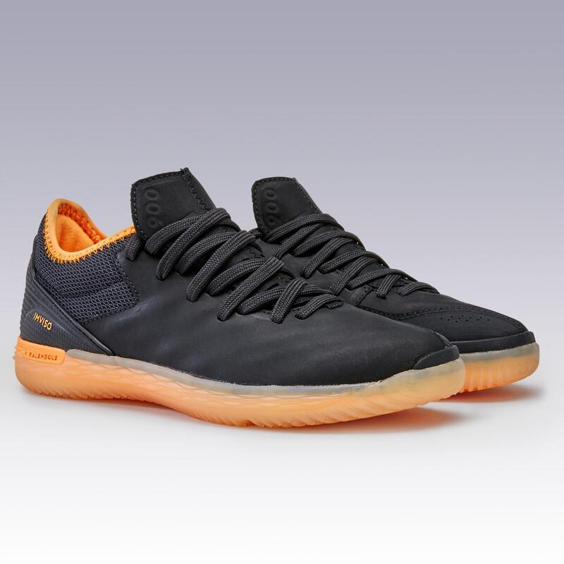 Kids' Futsal Trainers Eskudo 900 - Black/Orange IMVISO - Decathlon