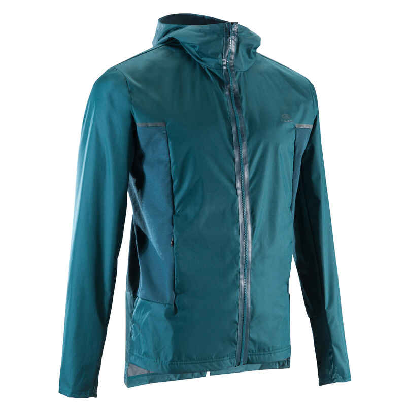 Men's Jogging Wind and Rain Jacket Run Rain Breath - green - Decathlon