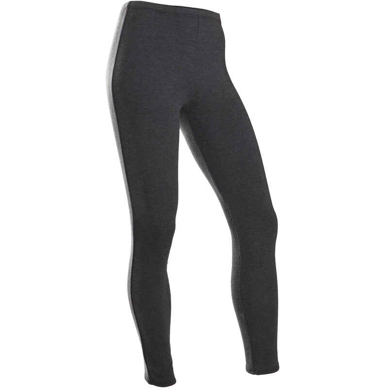 Legging chaud fille french terry coton - Basique gris chiné foncé ...