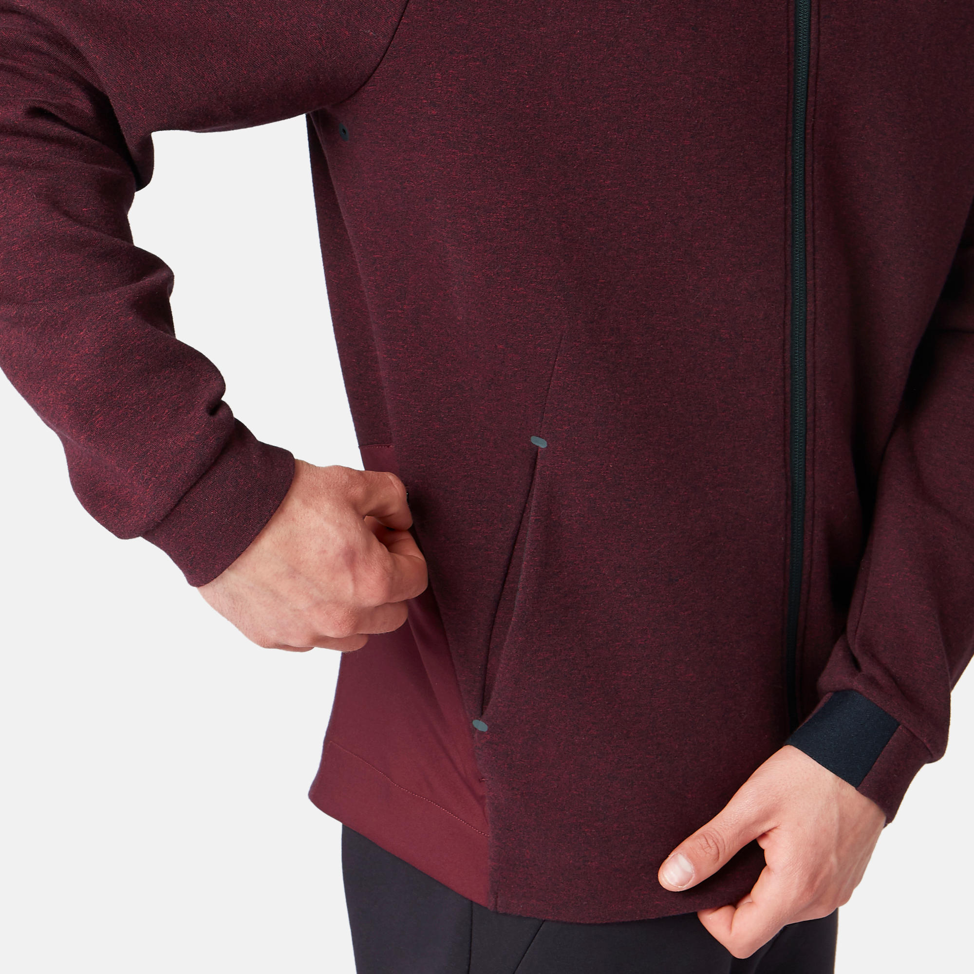 530 Spacer Hooded Pilates & Gentle Gym Jacket - Mottled Burgundy ...