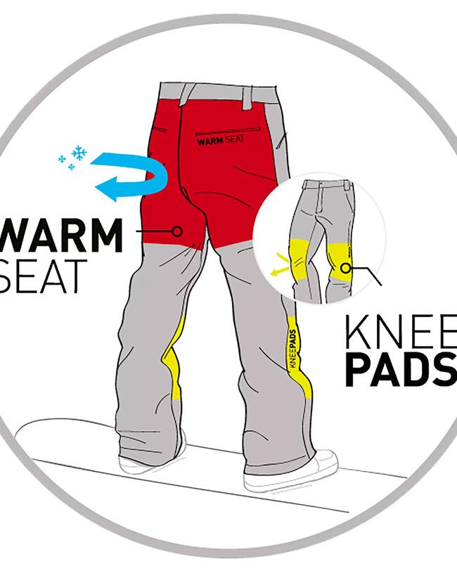 Men's Waterproof Snowboard Salopette Trousers SNB 900 UP - Black ...