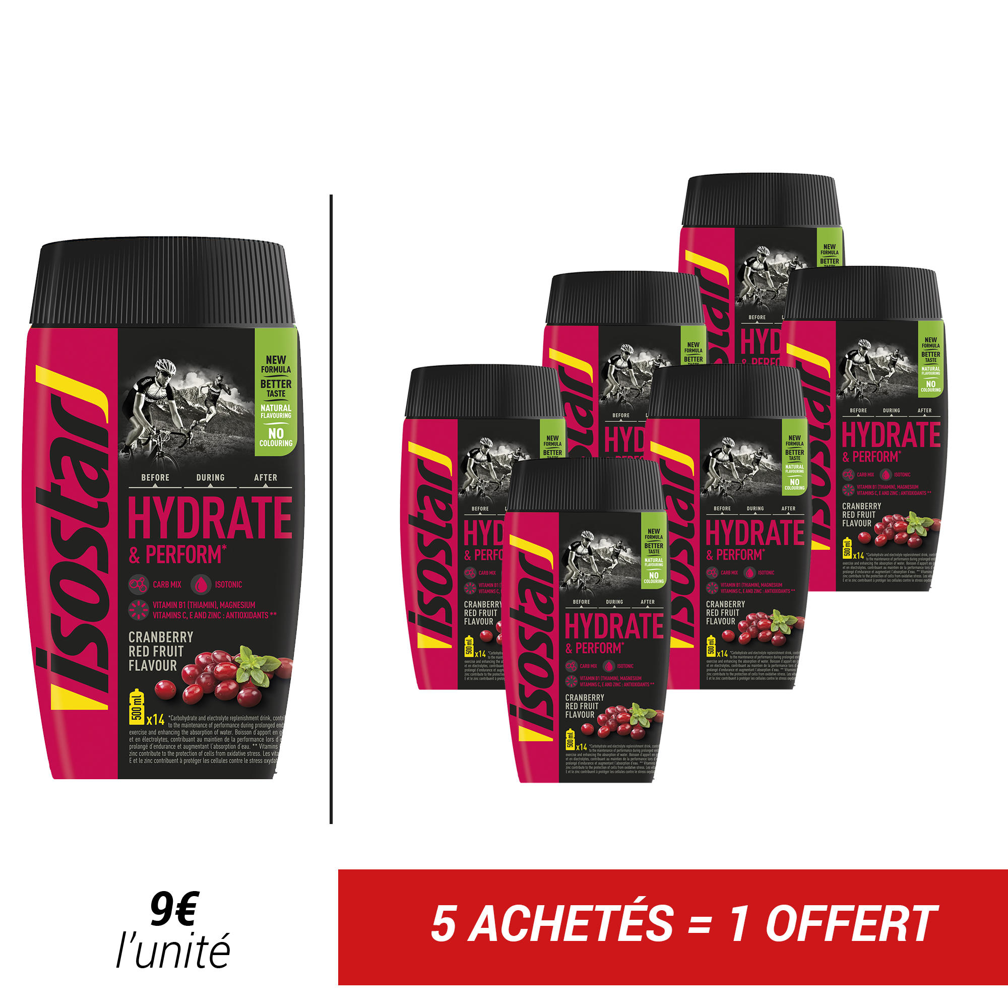 Hydrate & Perform Isotonic Drink Mix Powder 560g - Red Berry - Decathlon