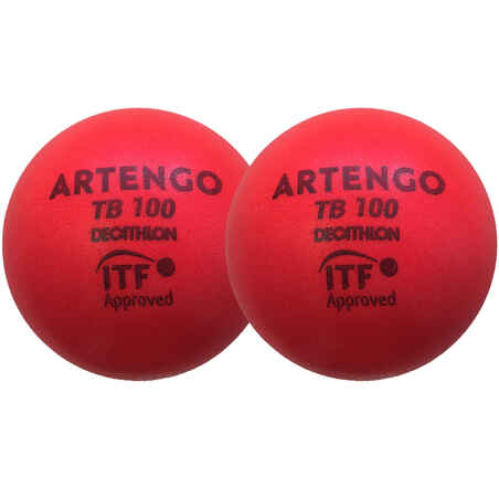 9cm Foam Tennis Ball TB100 Twin-Pack - Red - Decathlon