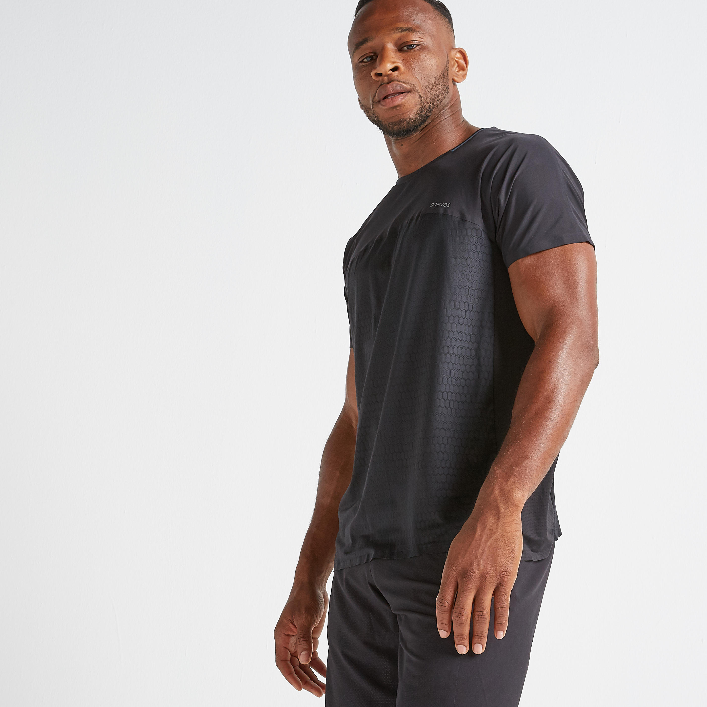Tee Shirt Cardio Fitness Homme Fts 920 Noir Domyos Decathlon