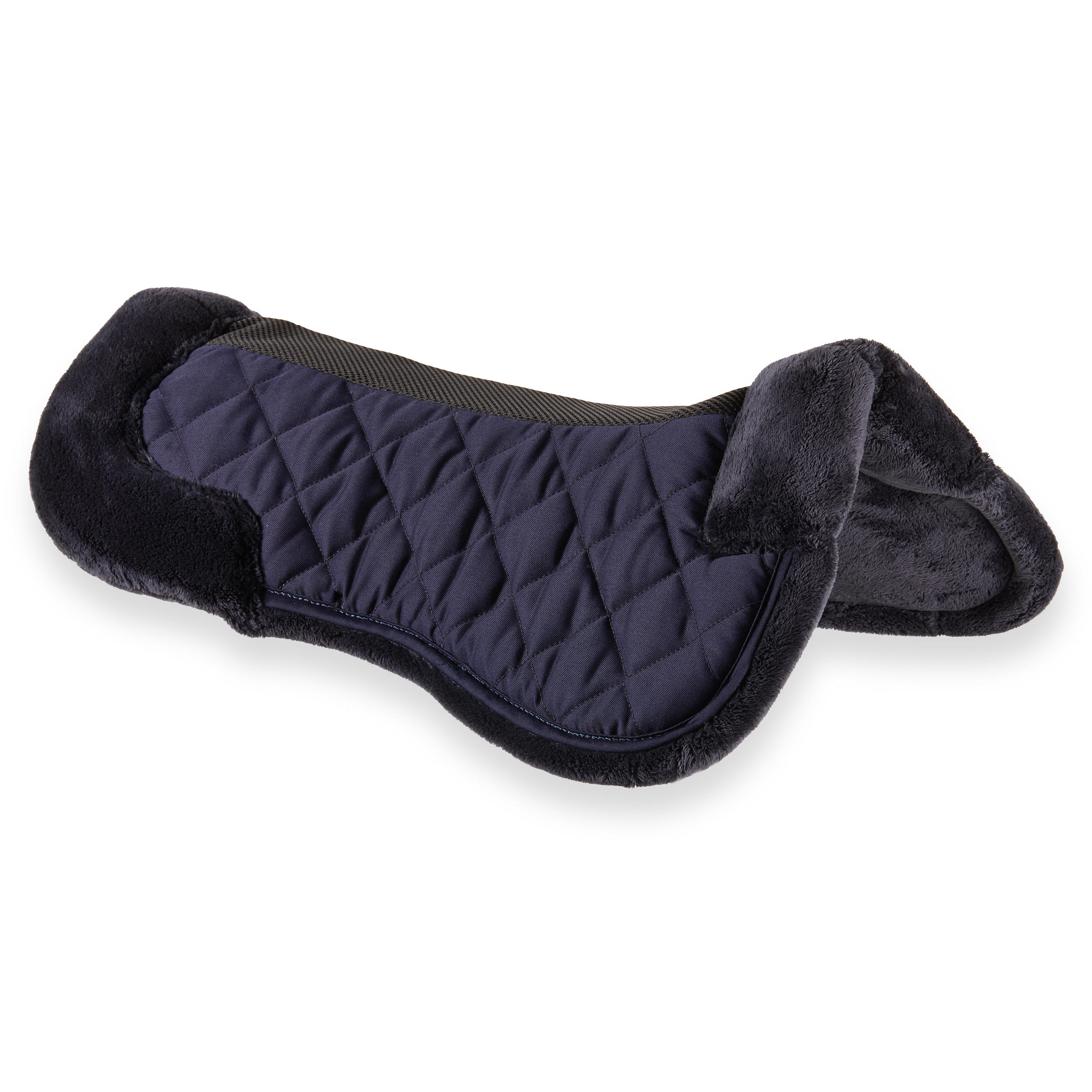 Synthetic Sheepskin Horse & Pony Saddle Pad 500 - Navy - Decathlon