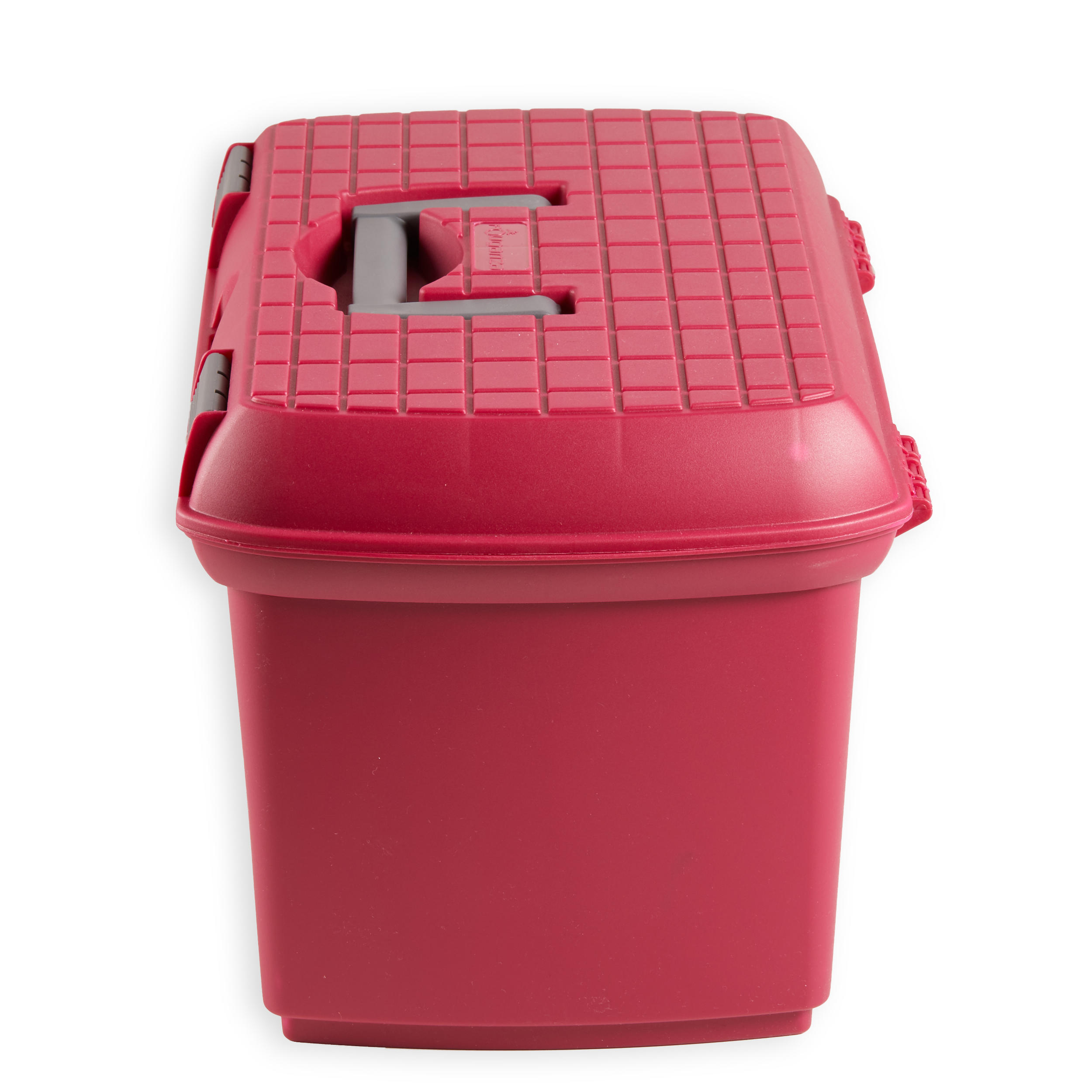 Horse Riding Grooming Box 500 - Raspberry / Grey - Decathlon