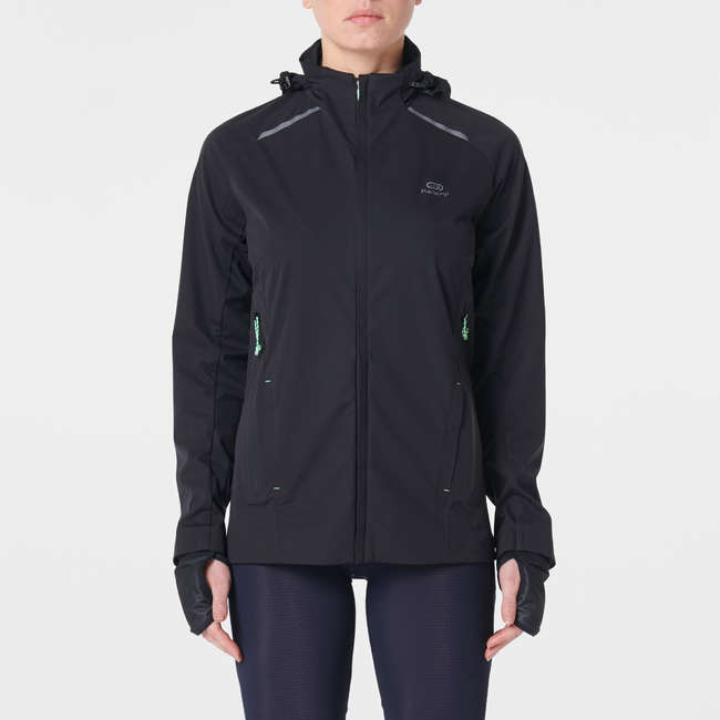 KIPRUN WOMEN'S RUNNING JACKET KIPRUN WARM REGUL - BLACK...