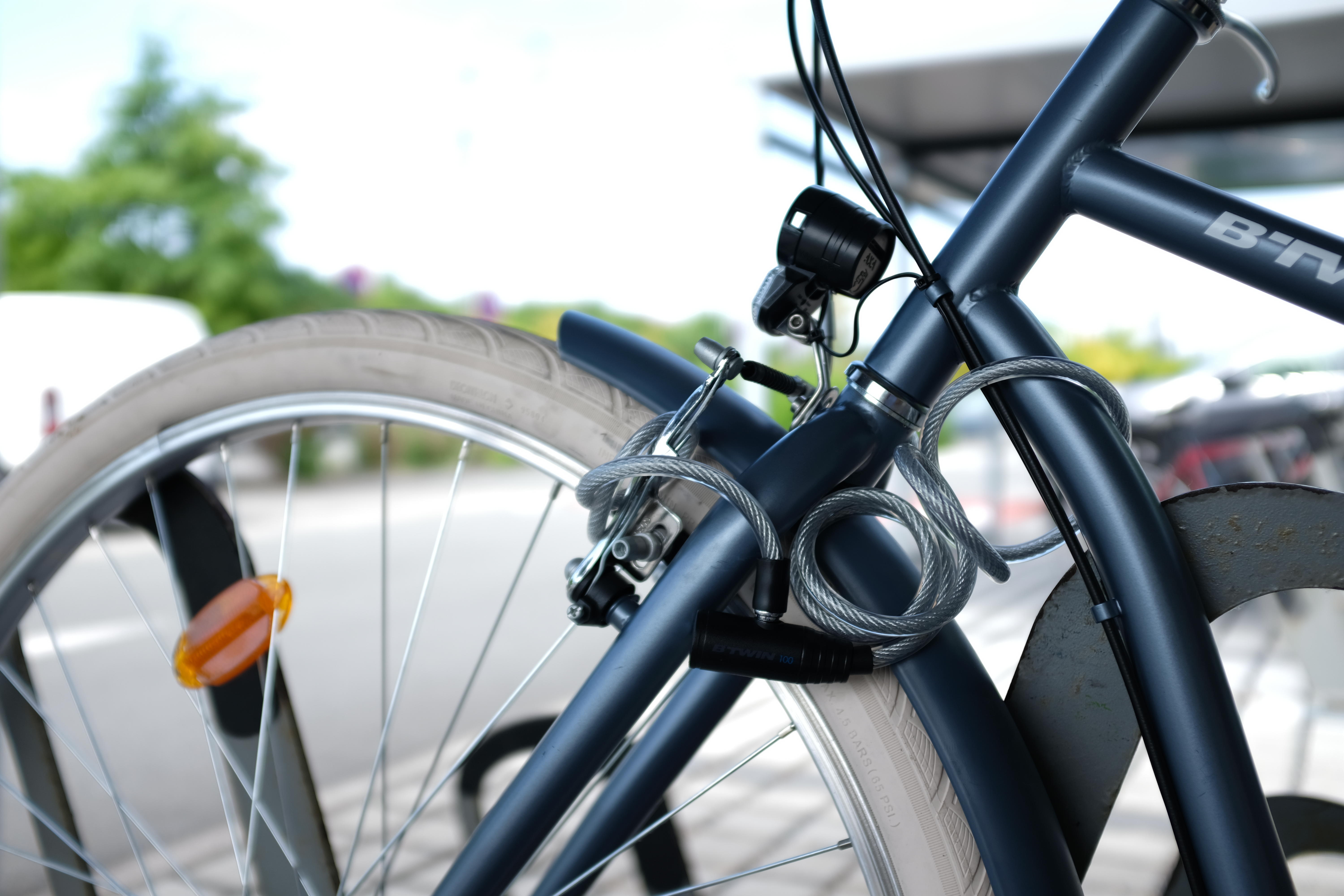 Bike Lock Elops 100 Cable Key - Grey