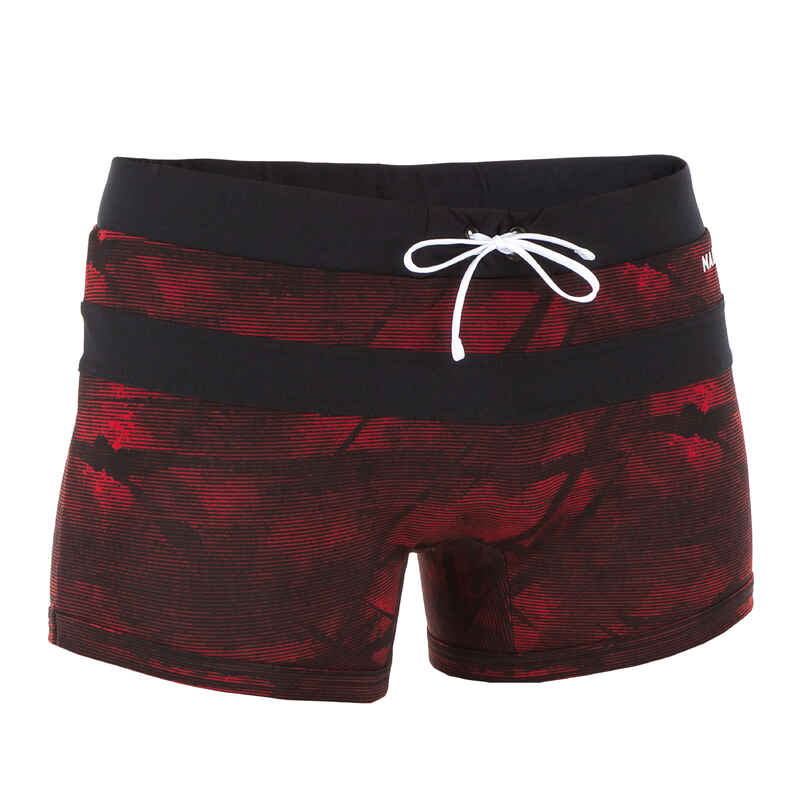 MEN'S SWIMMING BOXERS POOL 100 - TEX RED - Decathlon