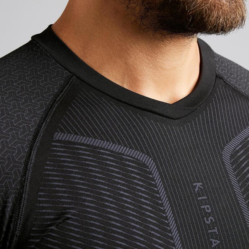 Funktionsshirt Fussball langarm Keepdry 500 Damen/Herren schwarz KIPSTA ...
