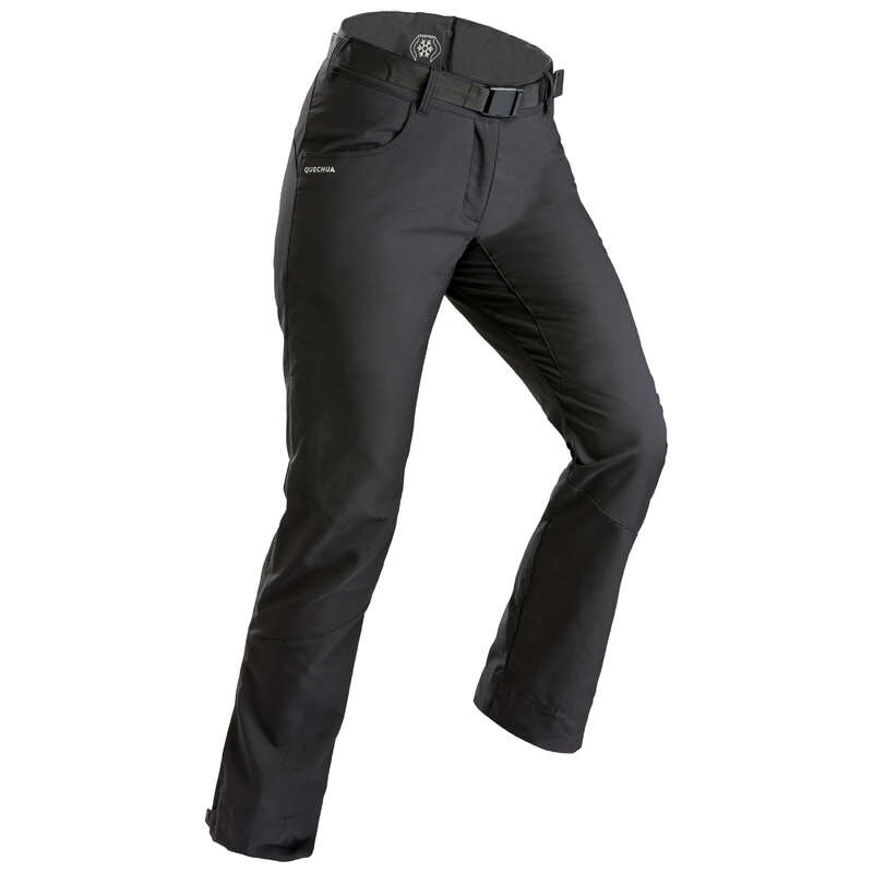 Warme Wanderhose Sh500 X Warm Damen Dunkelgrau Quechua Decathlon