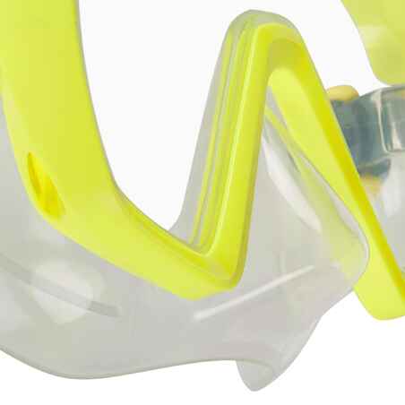 Scuba Diving Mask SCD 100 - Translucent Skirt and Yellow Frame - Decathlon