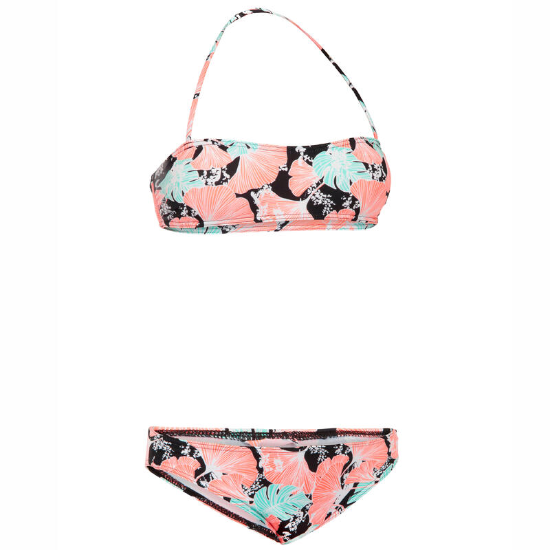 Bikini-Set Liloo 100 Miu Mädchen schwarz OLAIAN - DECATHLON