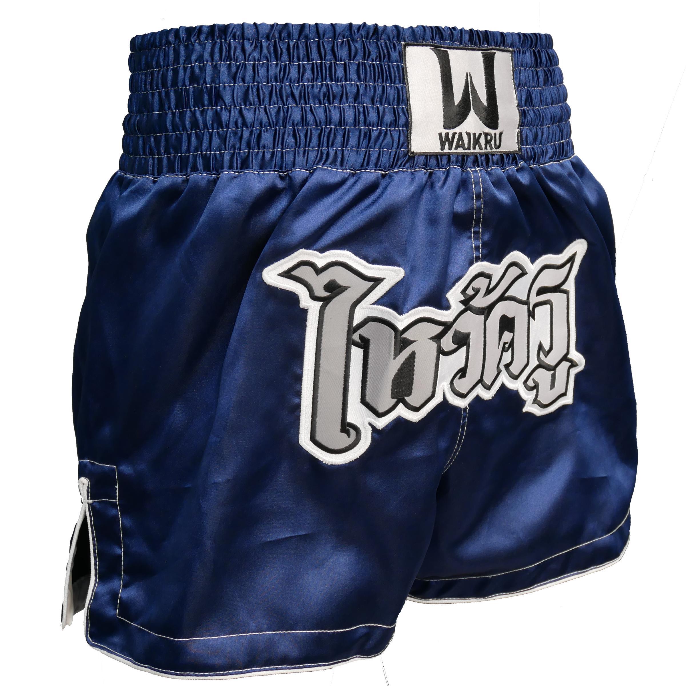 MUAY THAI SHORT MEN BLUE/SIL