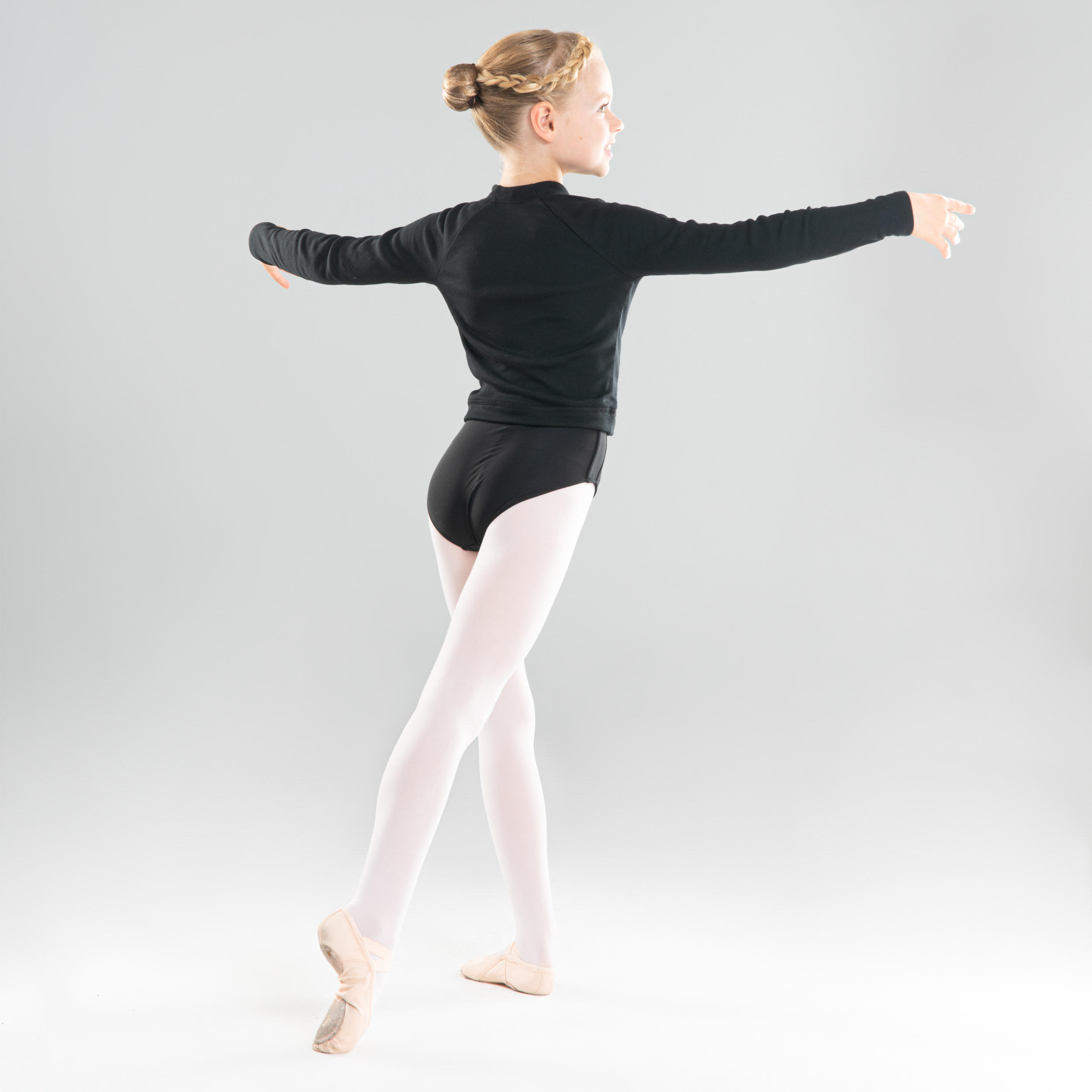 Girls' Ballet Wrap-Over Top - Black - Decathlon