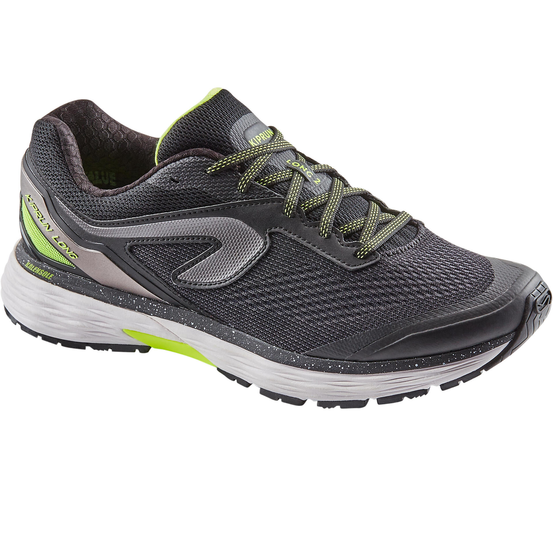KIPRUN LONG 2 MEN'S RUNNING SHOES BLACK - YELLOW