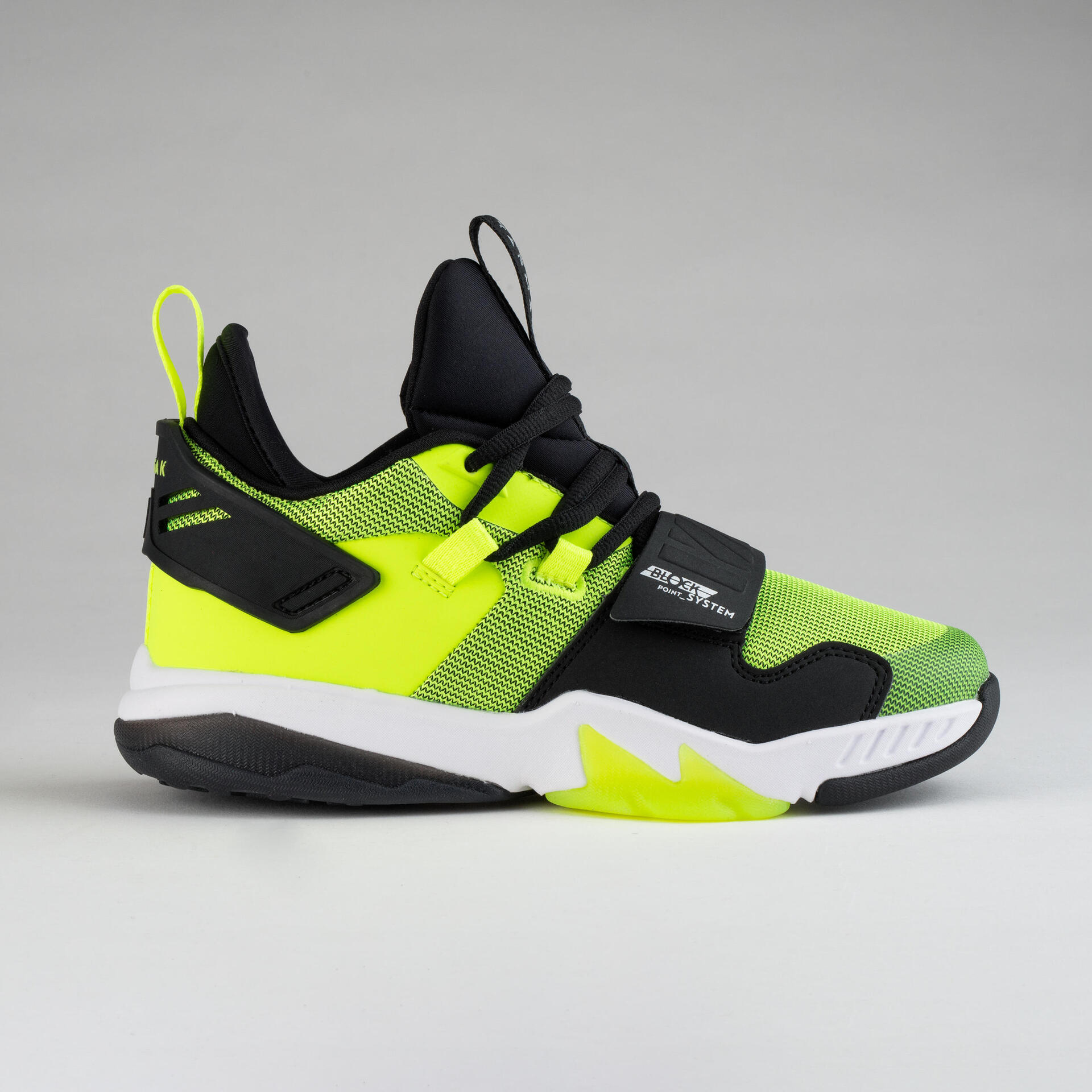 Kids Basketball Shoe Tarmak Shield 500 Mid - Black/Neon Yellow