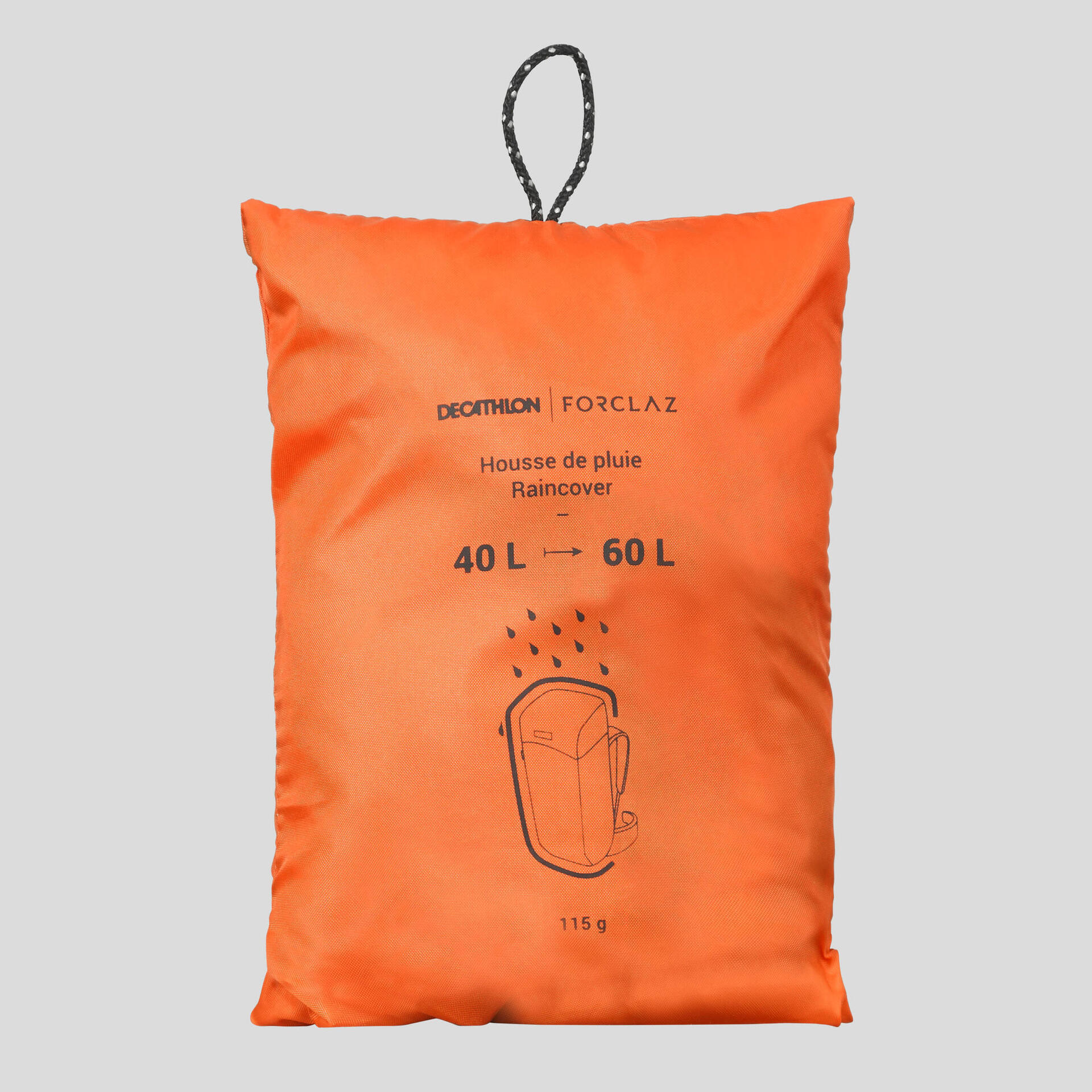 Trekking 40/60L Basic Backpack Rain Cover Forclaz - Orange
