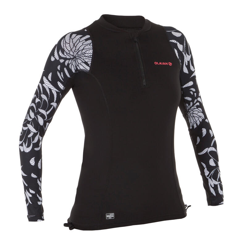 Tee Shirt Anti Uv Surf Top 500 Manches Longues Femme Akaru Decathlon