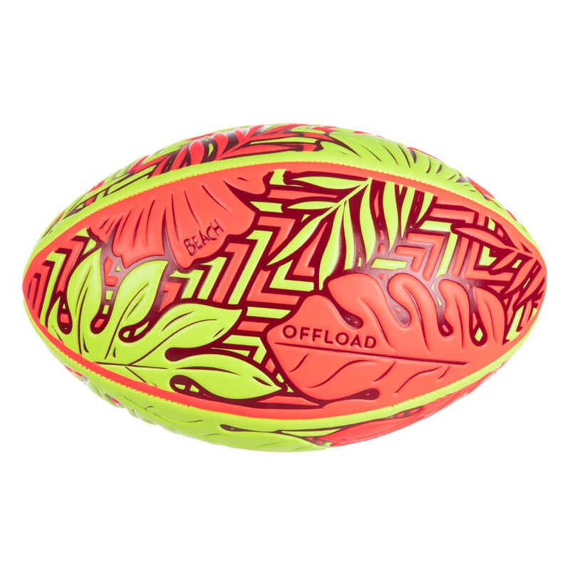 Lopta beach rugby R100 veľkosť 4 Tropical červeno-žltá - Decathlon