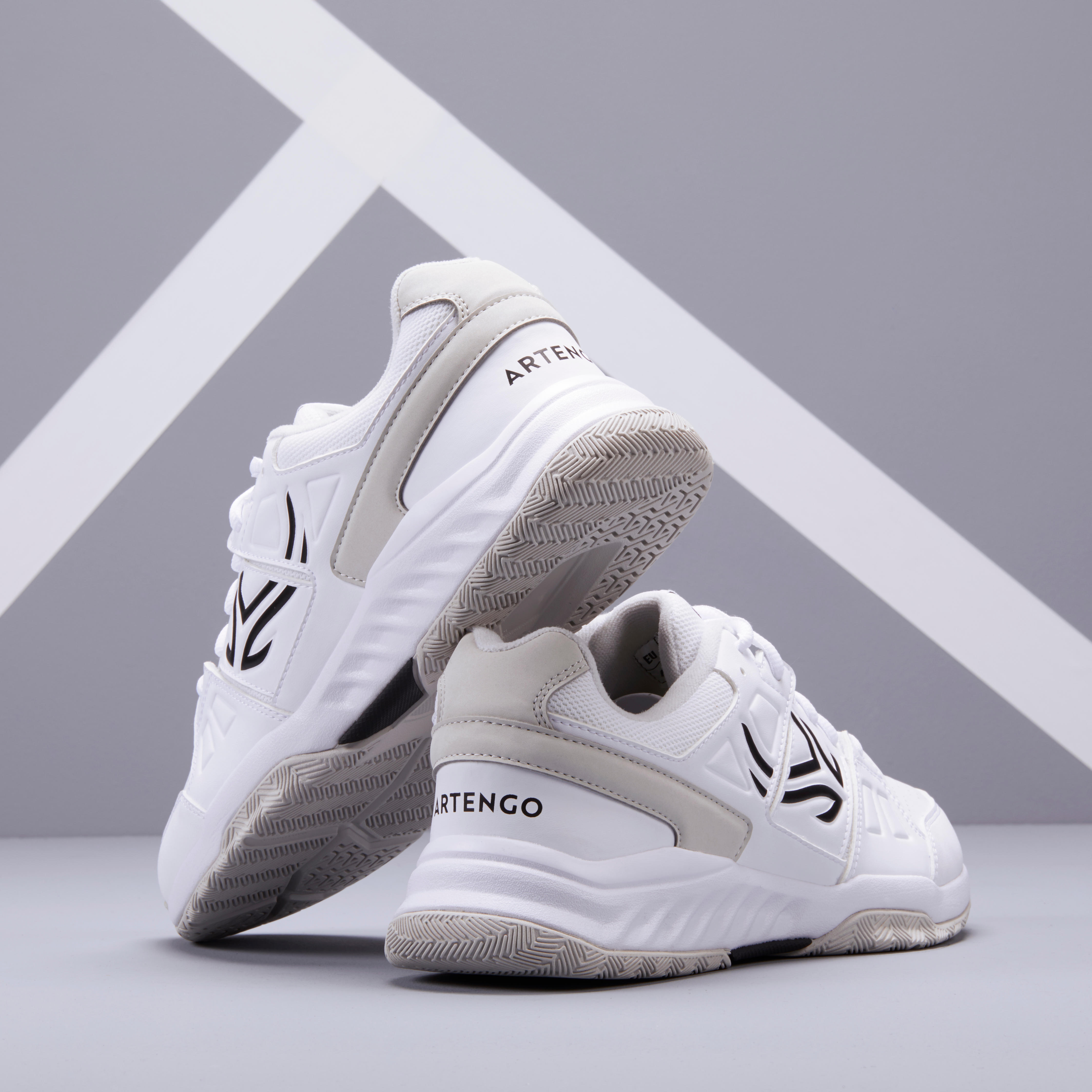 Men's Multicourt Tennis Shoes - TS 160 White - Snow white, Lunar grey ...