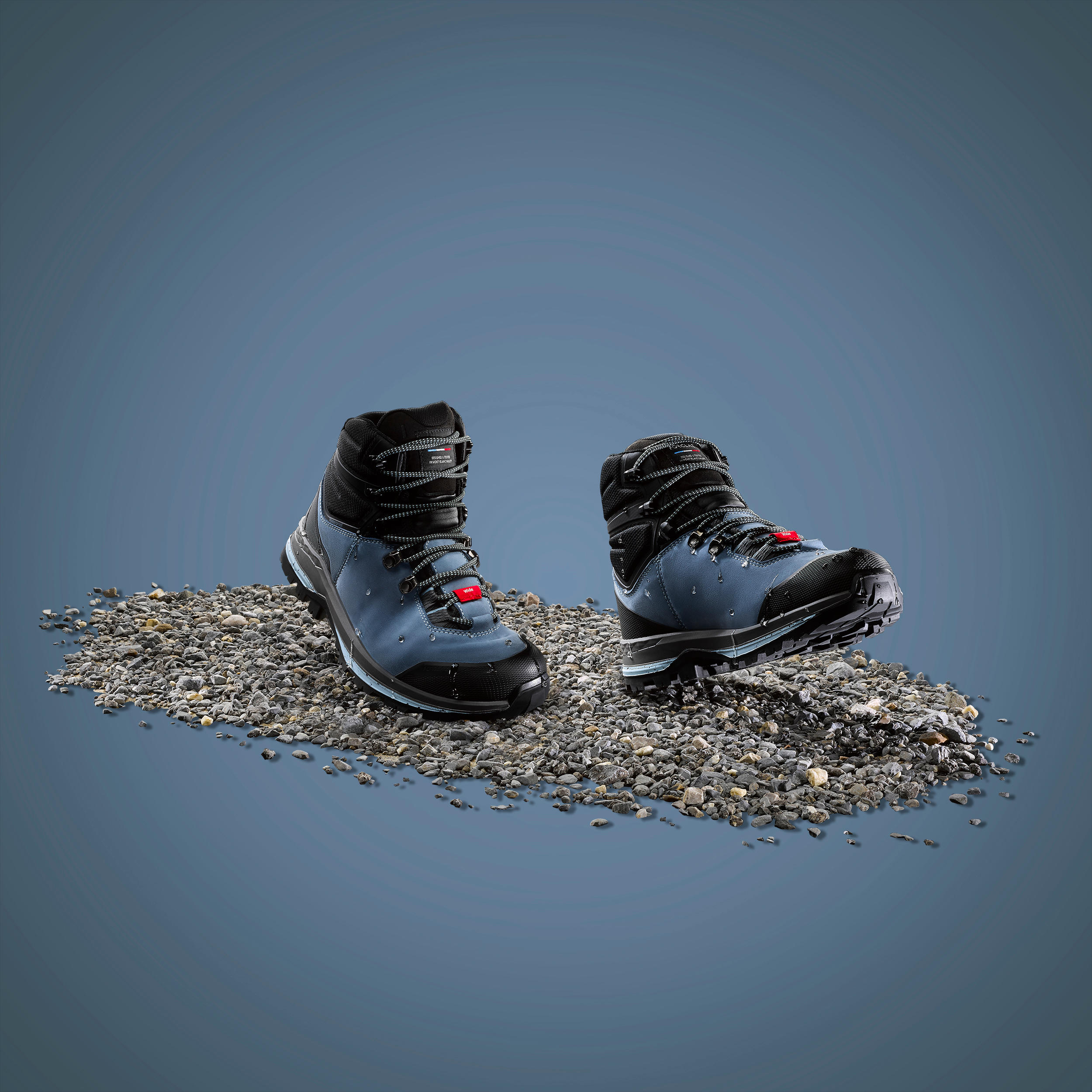 Women Trekking Waterproof Leather Boots Forclaz Trek 100 - Blue