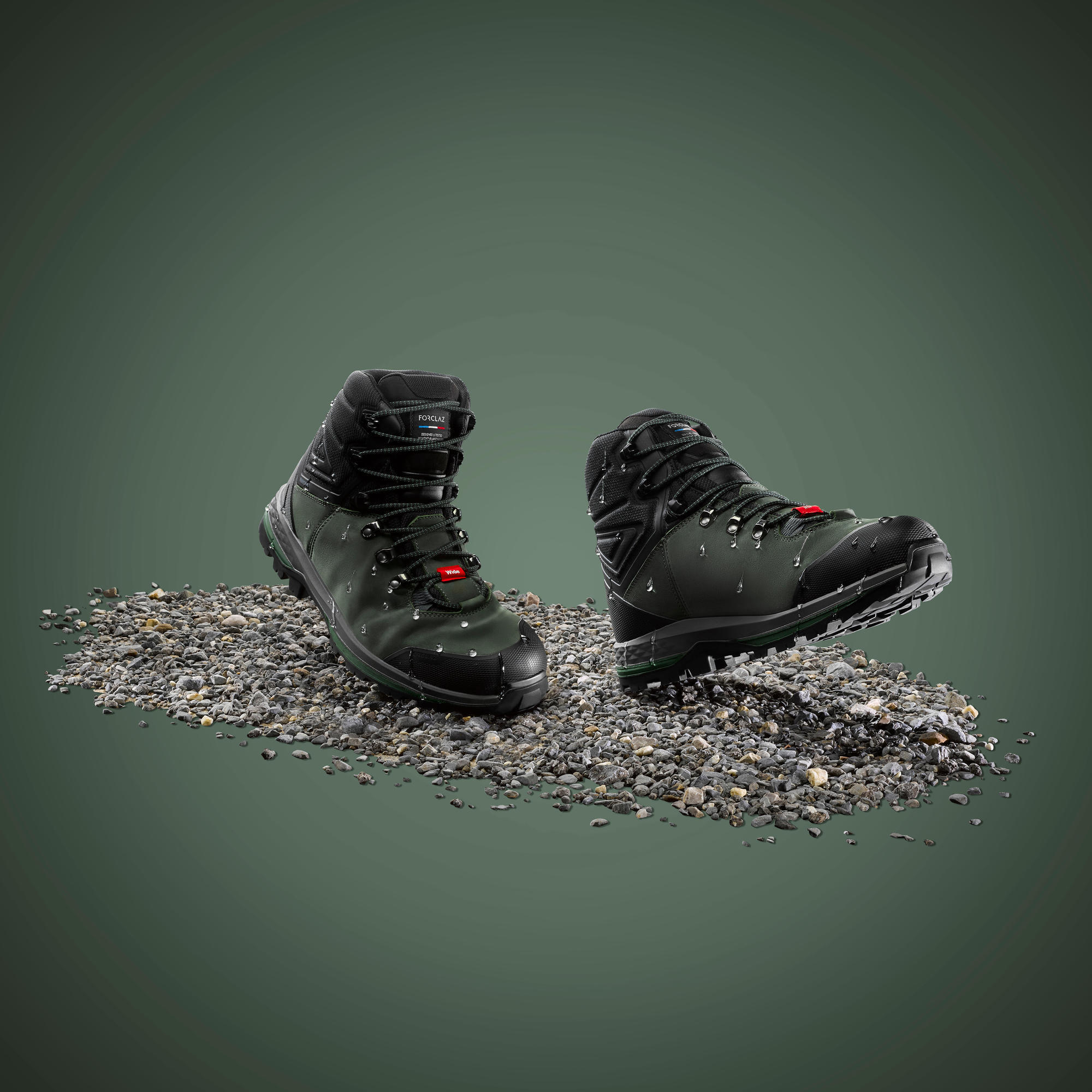 Men Trekking Waterproof Leather Boots Forclaz Trek 100 - Khaki