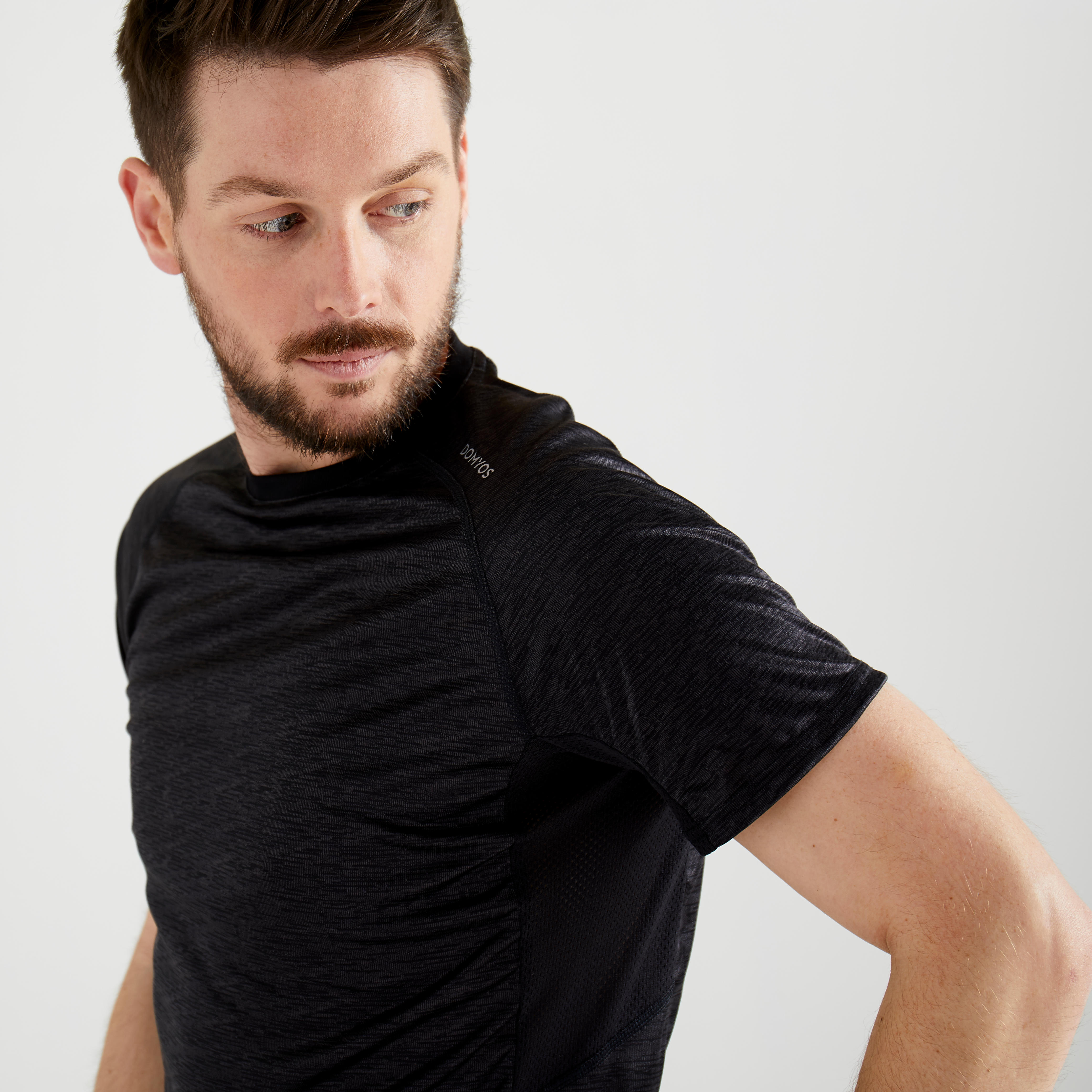 FTS 120 Fitness Cardio Training T-Shirt - Grey/Black - Decathlon