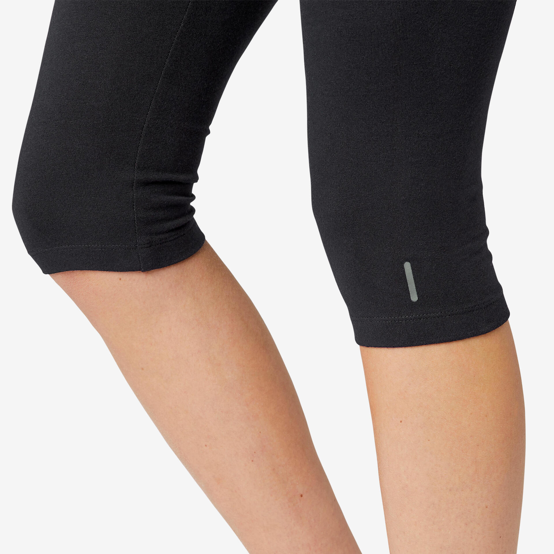 Women's Slim-Fit Fitness Cropped Bottoms 500 - Black