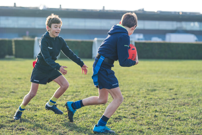 Kit de Cinturones Offload Para Rugby Flag R500 Azul y Rojo | Decathlon