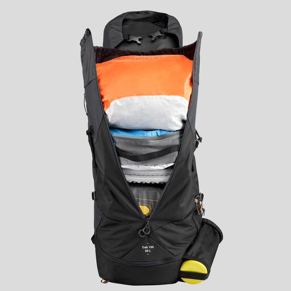 Sac à dos de trekking homme 50 l - mt100 easyfit FORCLAZ | Decathlon