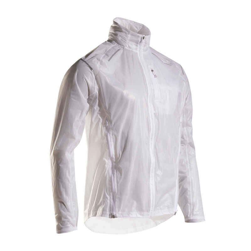 LIGHT SHOWERPROOF MEN'S RUNNING JACKET WHITE - Decathlon