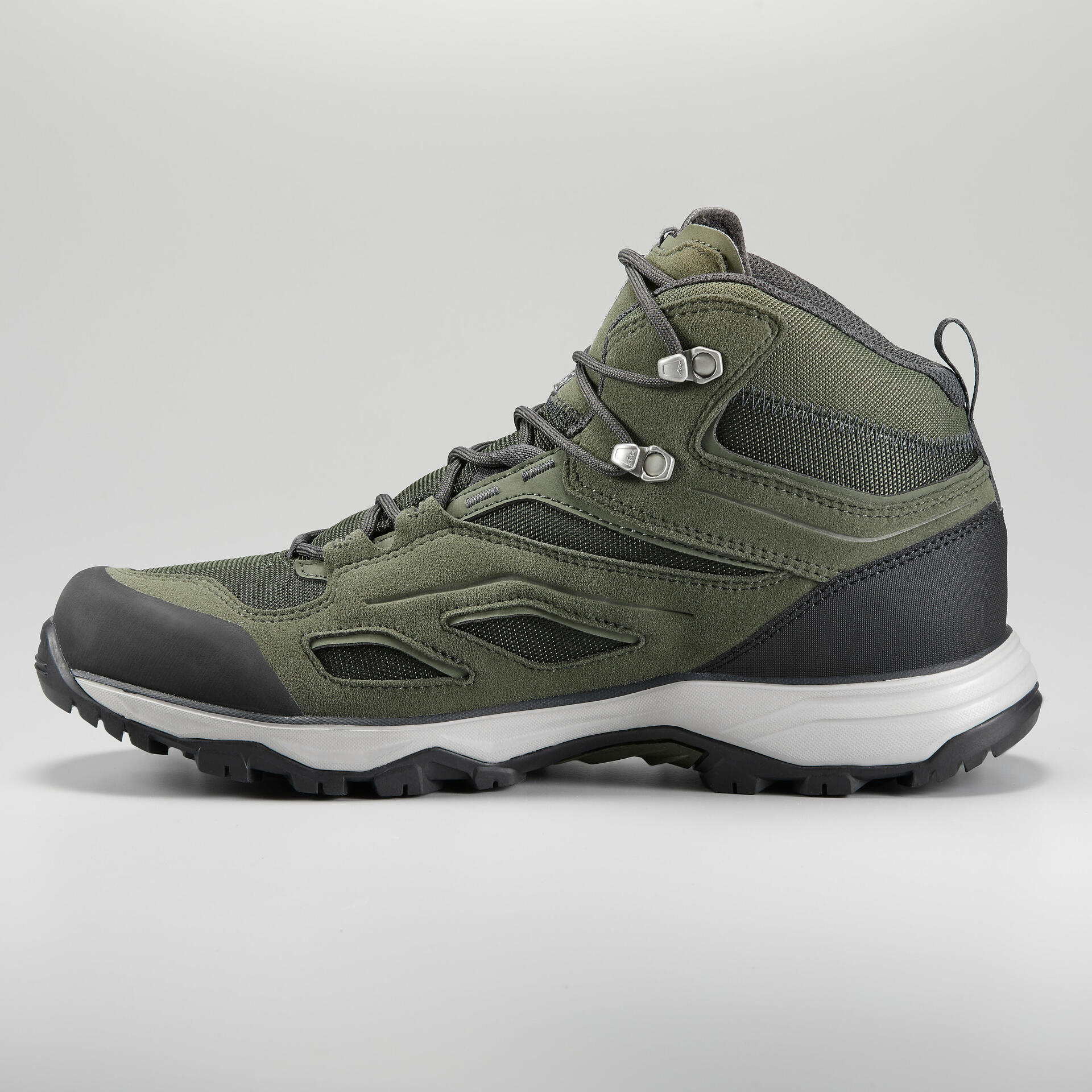 Men's waterproof mountain hiking shoes - MH100 Mid - Khaki