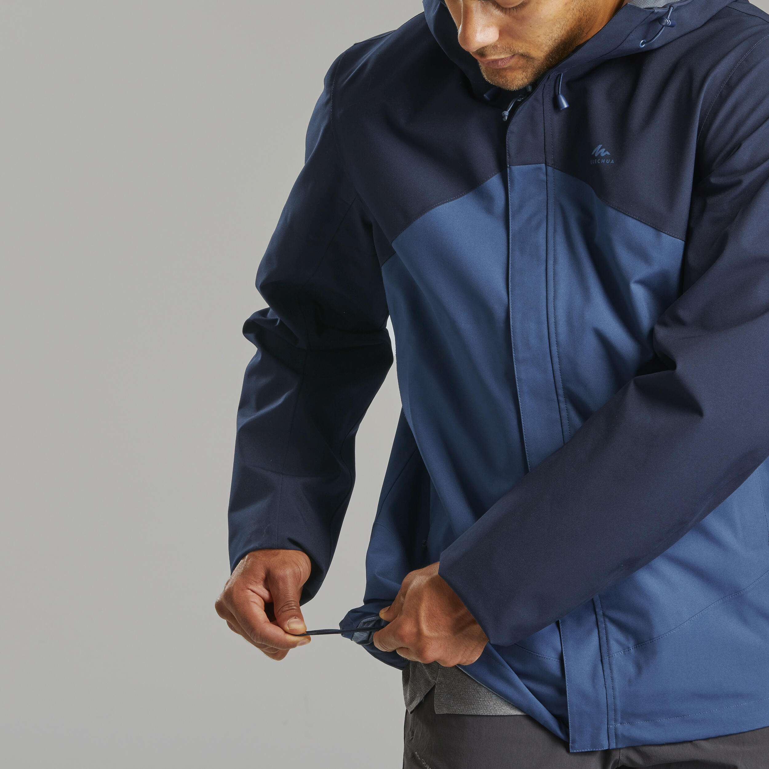 Men's Lightweight Waterproof Hiking Jacket MH150 - Dark Blue | Decathlon
