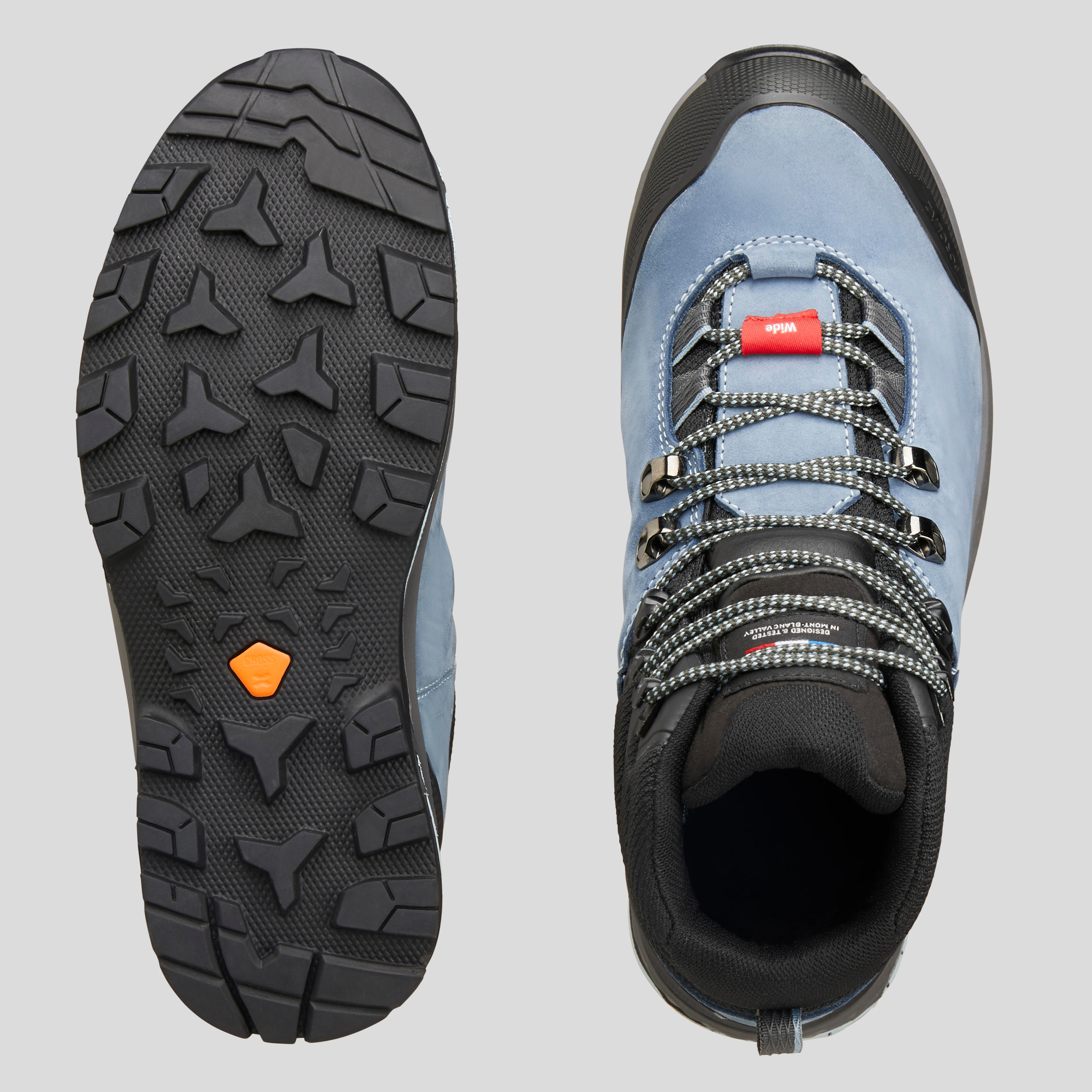 Dámska kožená nepremokavá treková obuv MT100 modrá - Decathlon