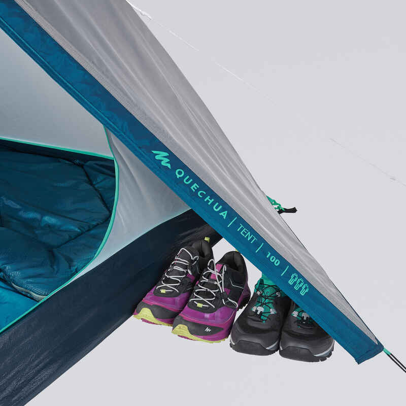 Carpa impermeable para 3 personas para camping MH100 Quechua gris ...