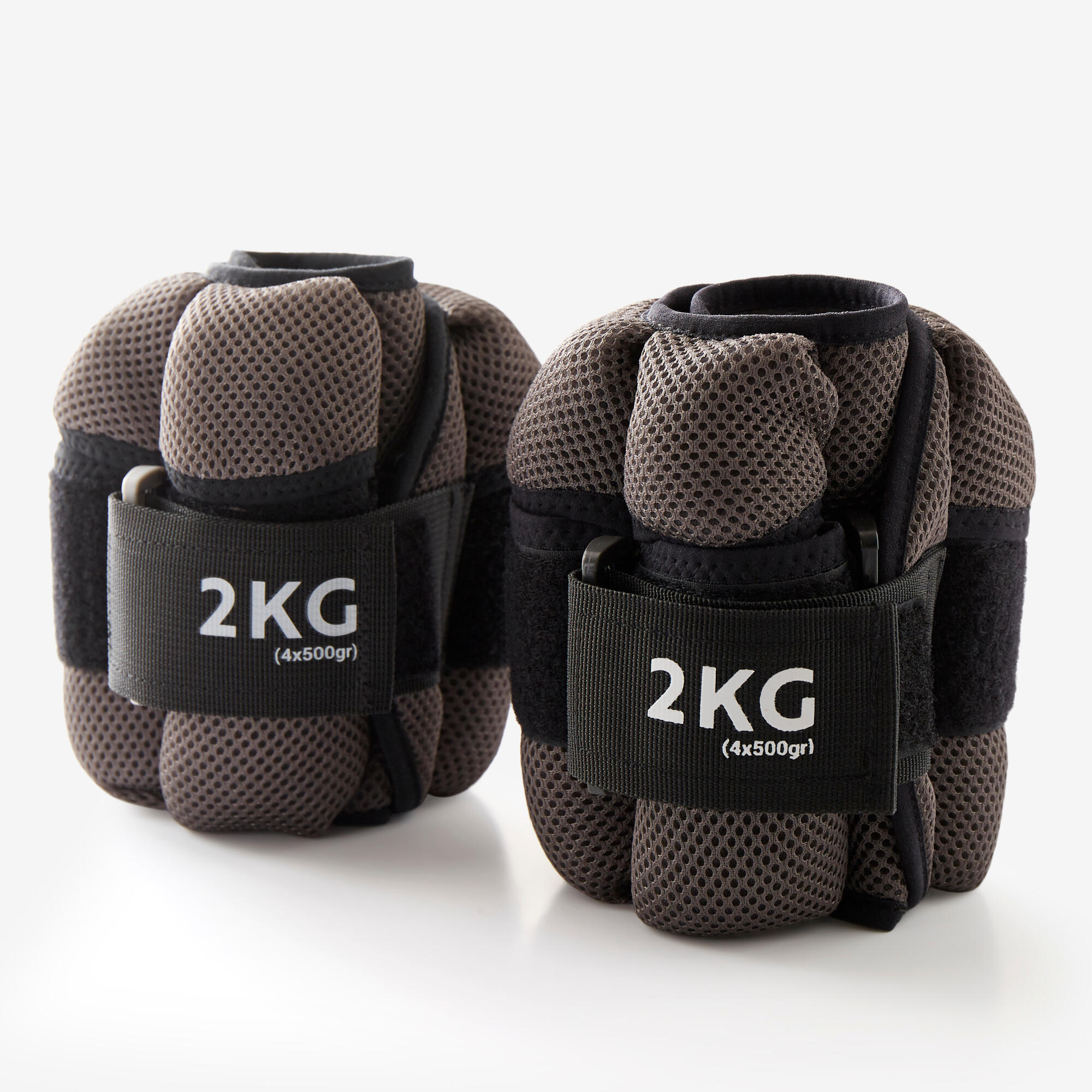 Fitness 2 Kg Wrist And Ankle Soft Weights Twin Pack Grey NYAMBA