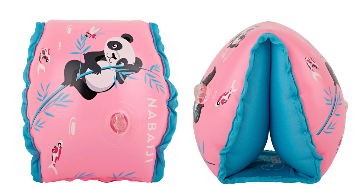 NABAIJI BRASSARDS DE NATATION IMPRIME "PANDA ROSE" ENFANT 15-30KG