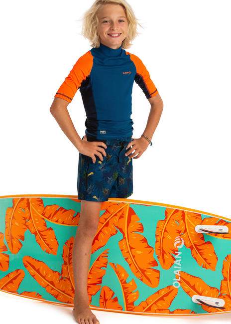 Kids' Rash Guard 500 SS - Blue Orange