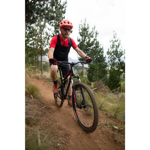 Bicicleta de montaña 27,5" doble suspensión Rockrider ST 530 S negro rojo | Decathlon