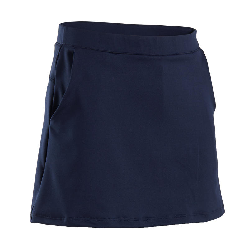 Girls Golf Skort Mw500 Navy Blue Decathlon