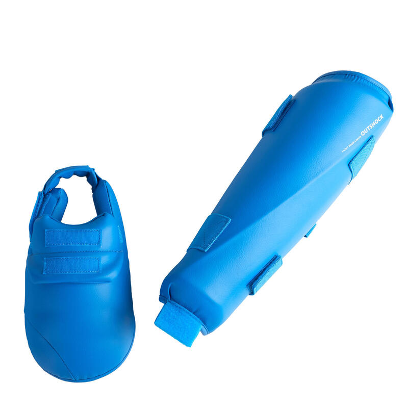 Karate Shin/Foot Guard 900 - Red OUTSHOCK - Decathlon