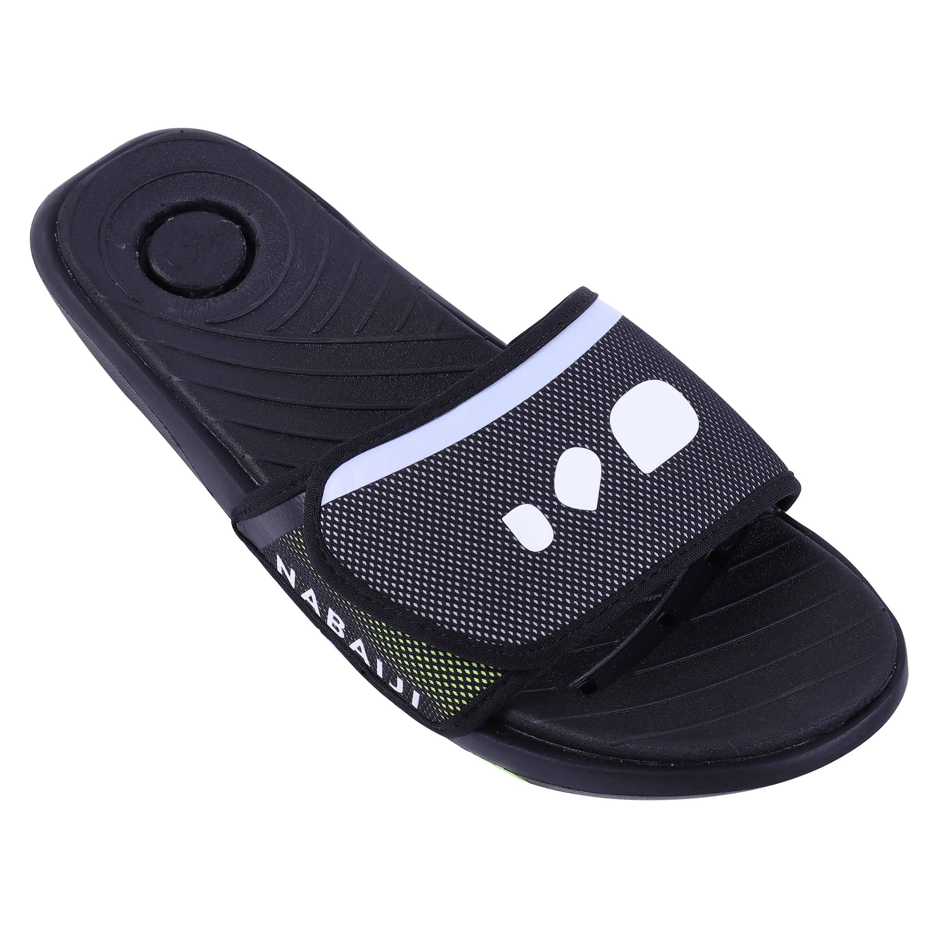 Men's Pool Sandals - Slap 900 - smoked black, Fluo lime yellow ...