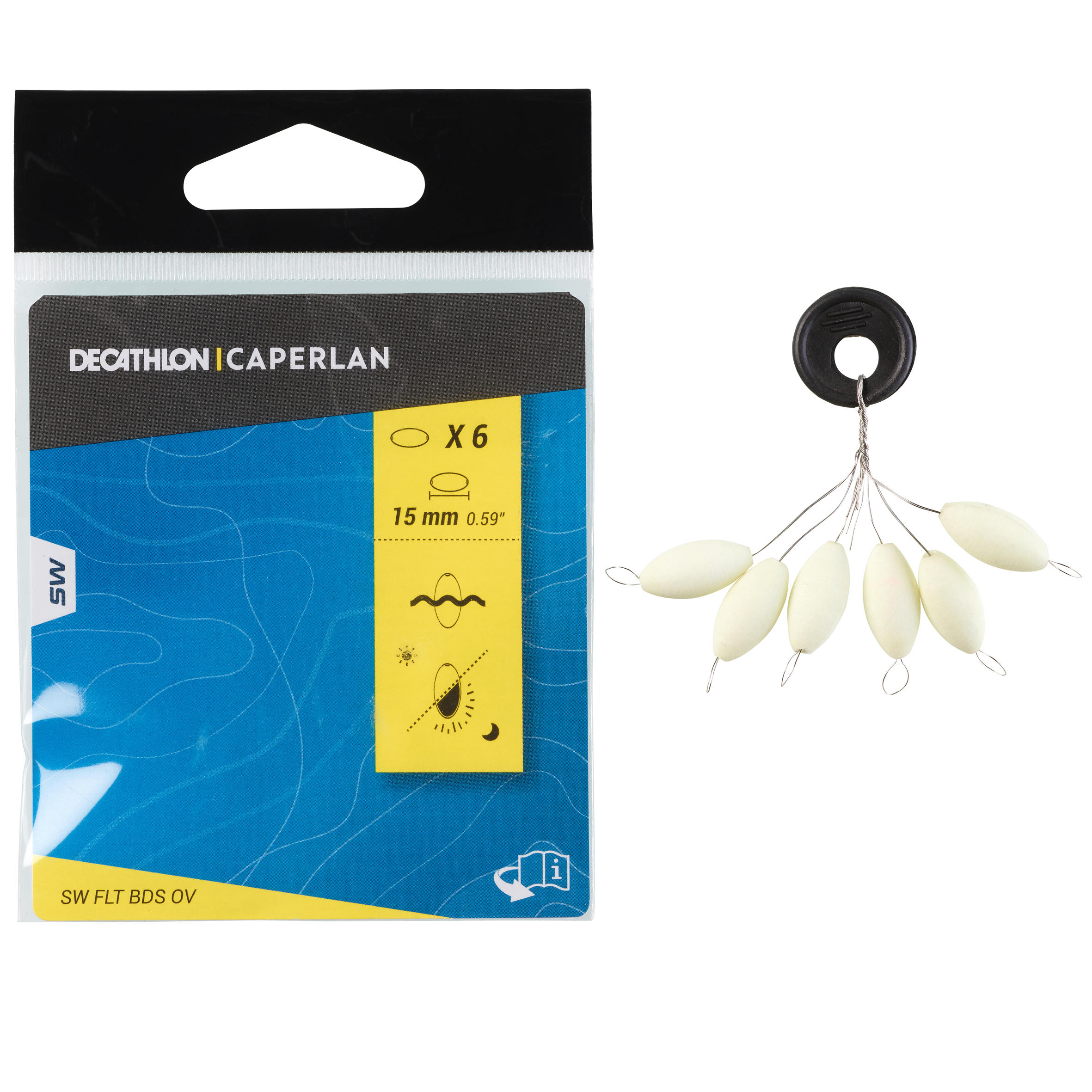 Fishing Surfcasting Phosphorescent Floating Beads Oval 15 mm CAPERLAN ...